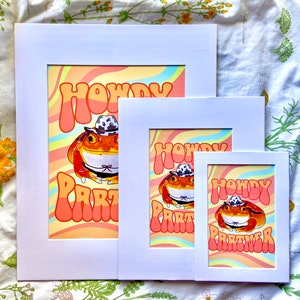 Cowboy Frog Original Art Print | Howdy Partner Poster | Quirky Wall ...