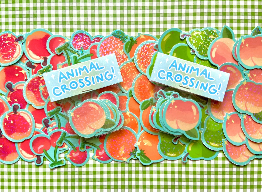 Mini Animal Crossing Fruit Stickers | Original Sparkle Vinyl Sticker ...