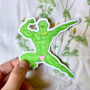 Buff Kermit the Frog Stickers | Original Vinyl Sticker Water Bottle ...