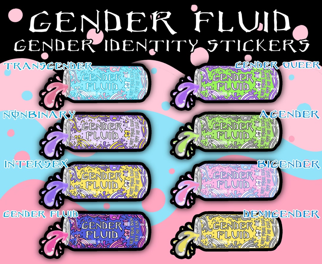 Gender Fluid Trans Pride Energy Drink Sticker | Original Vinyl Sparkle ...
