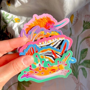 Nudibranch Sea Slug Ocean Sparkle Sticker | Weather Resistant Vinyl ...