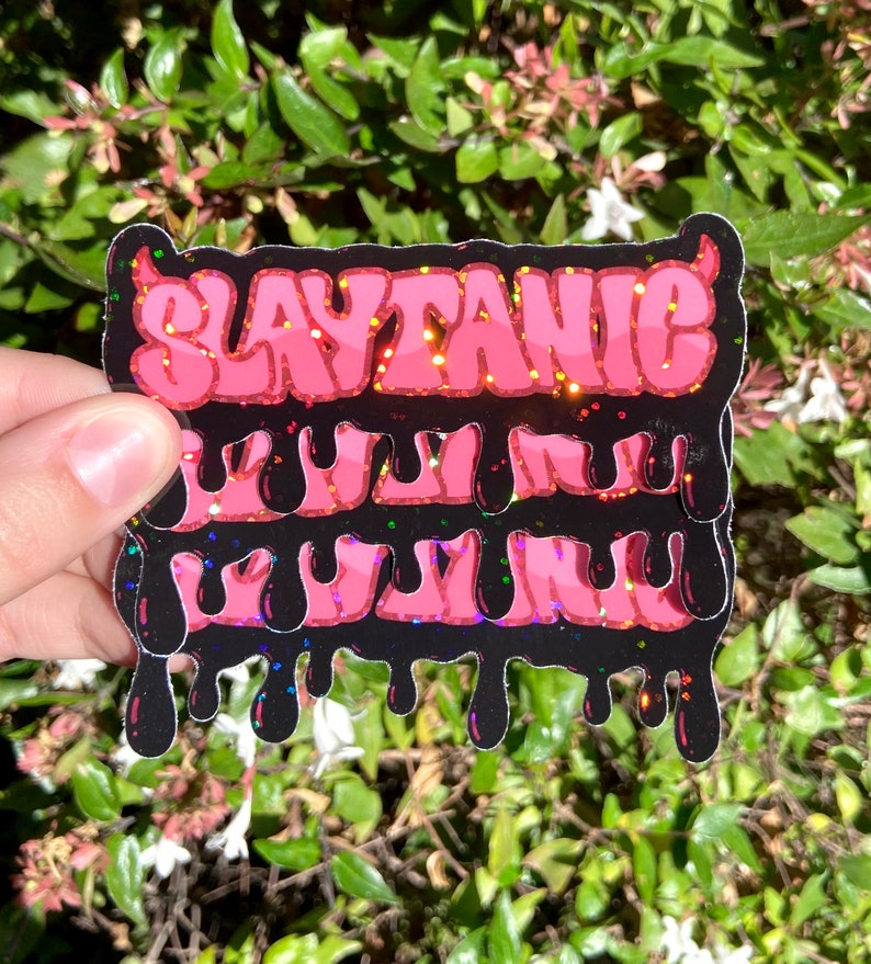 Slaytanic Goth Sparkle Sticker Original Glitter Vinyl - Etsy