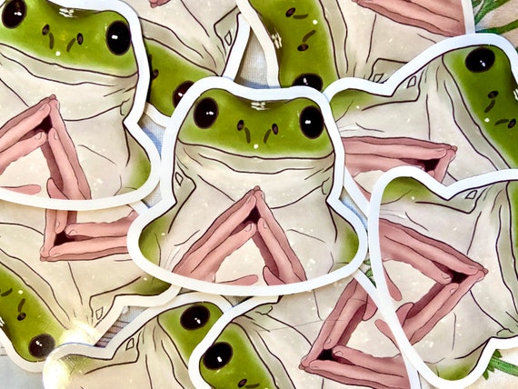 Funny Frog Sticker Original Watercolor Vinyl Sticker - Etsy