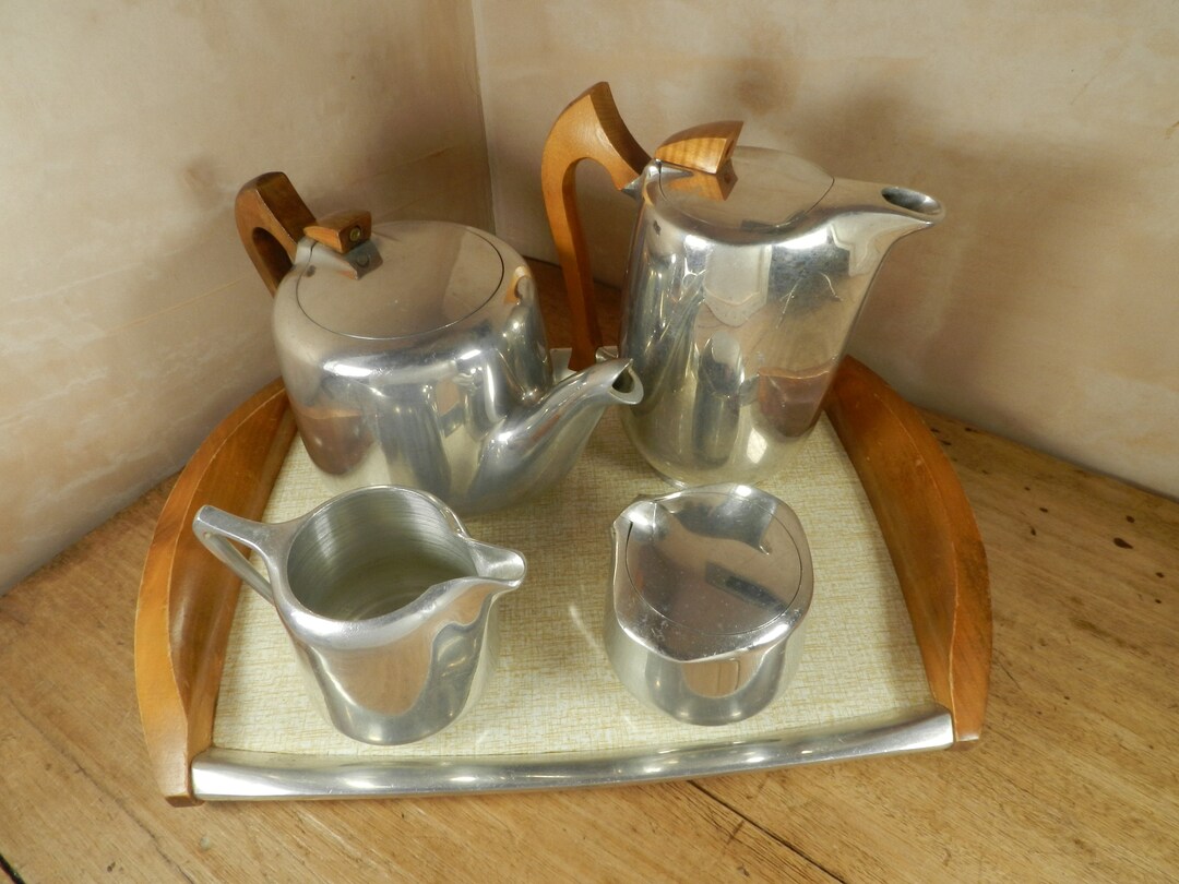 Picquot Ware Tea & Coffee Set on Tray - Etsy