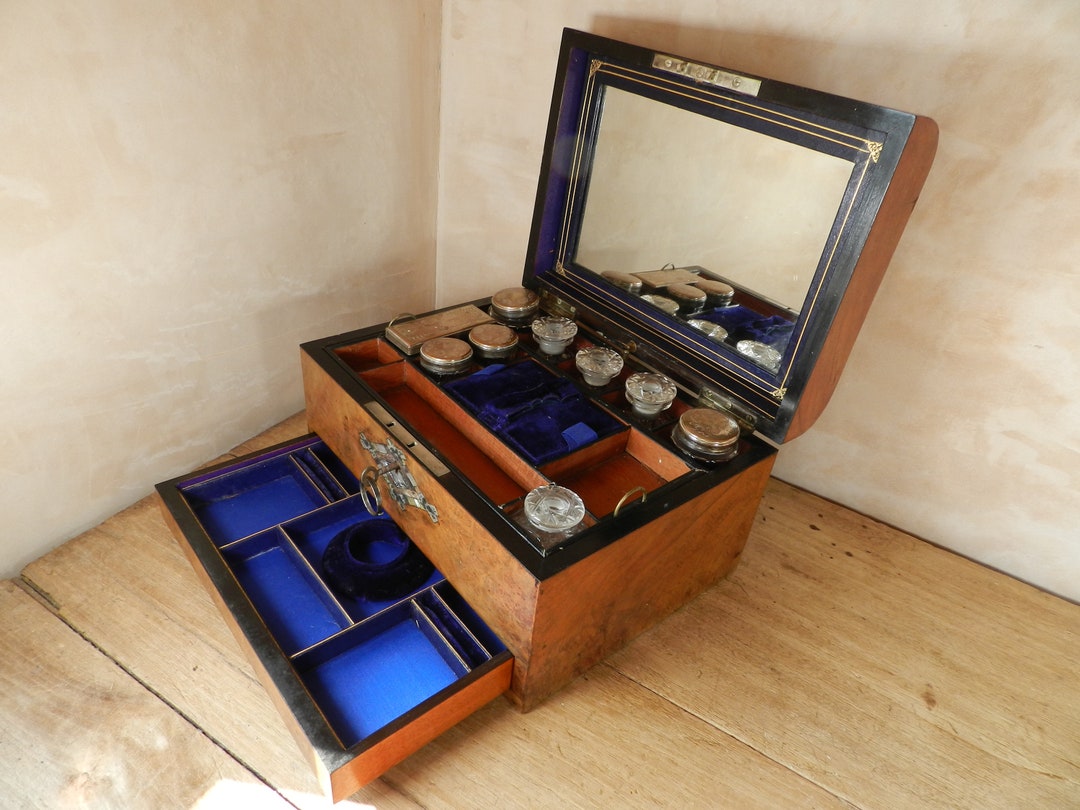 Victorian Burr Walnut Vanity Box - Etsy