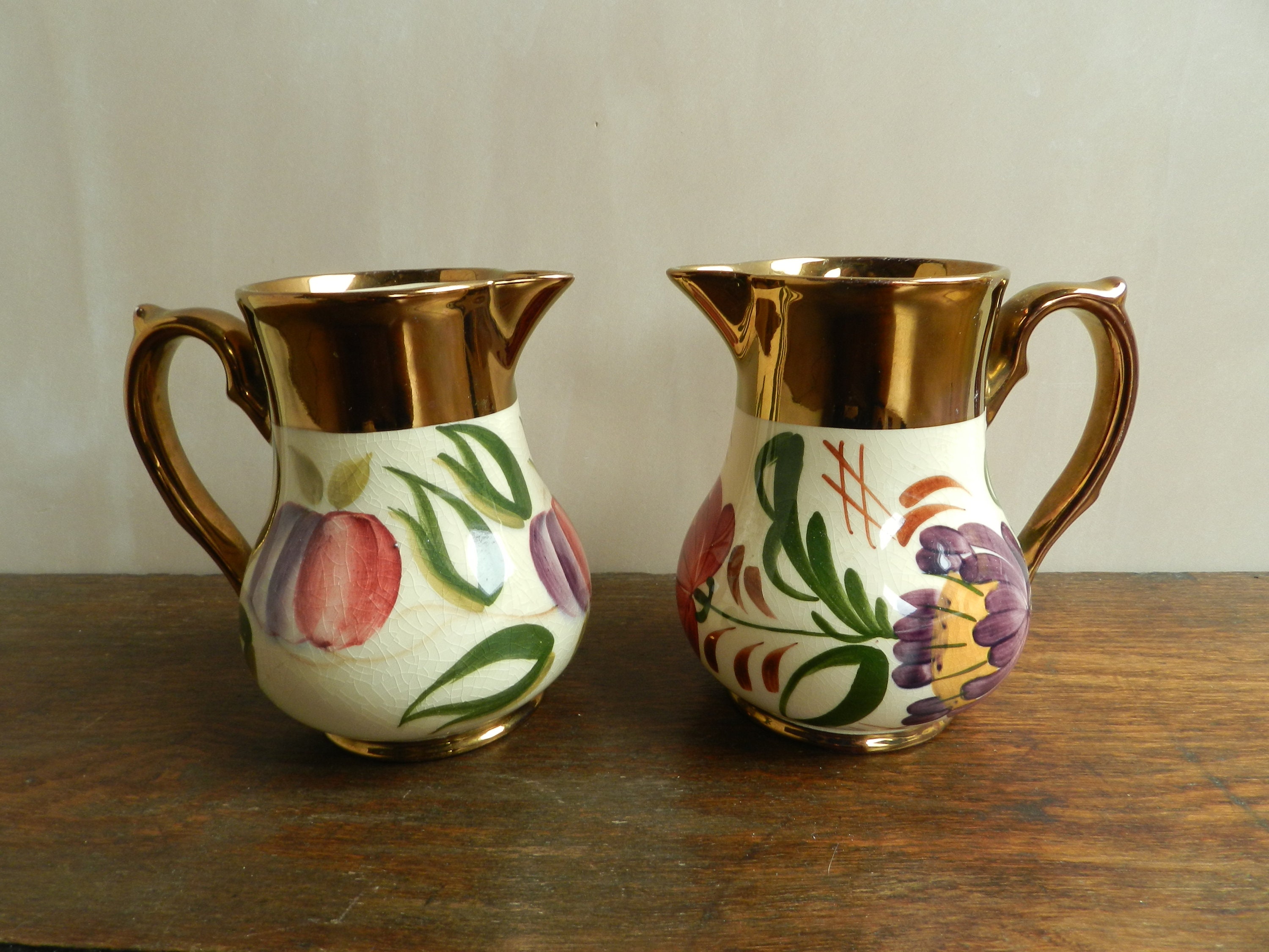 2 Vintage Wade Ceramics Lustreware pitchers - Etsy Polska