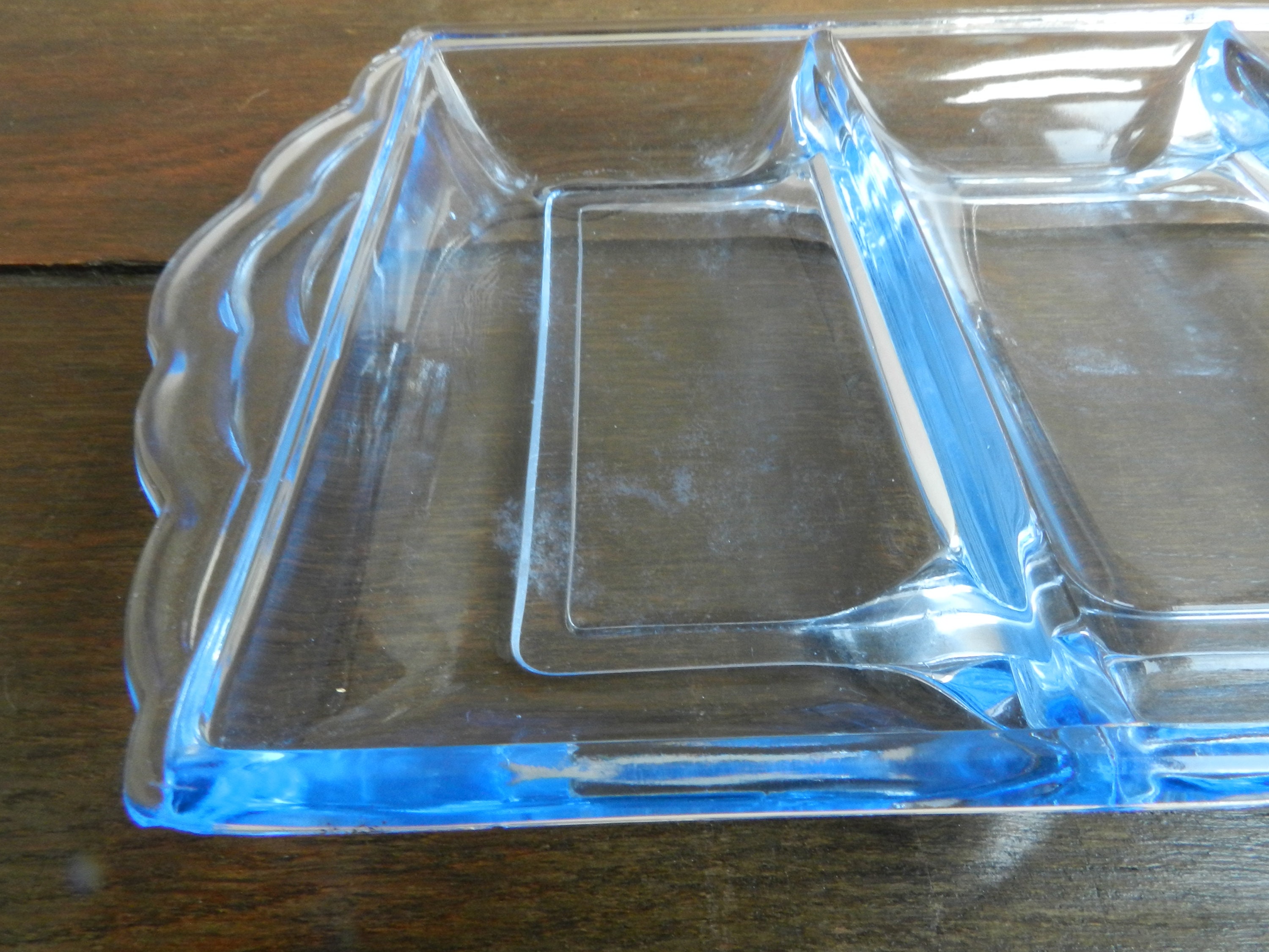 Vintage Depression Glass Light Blue Tray | Etsy