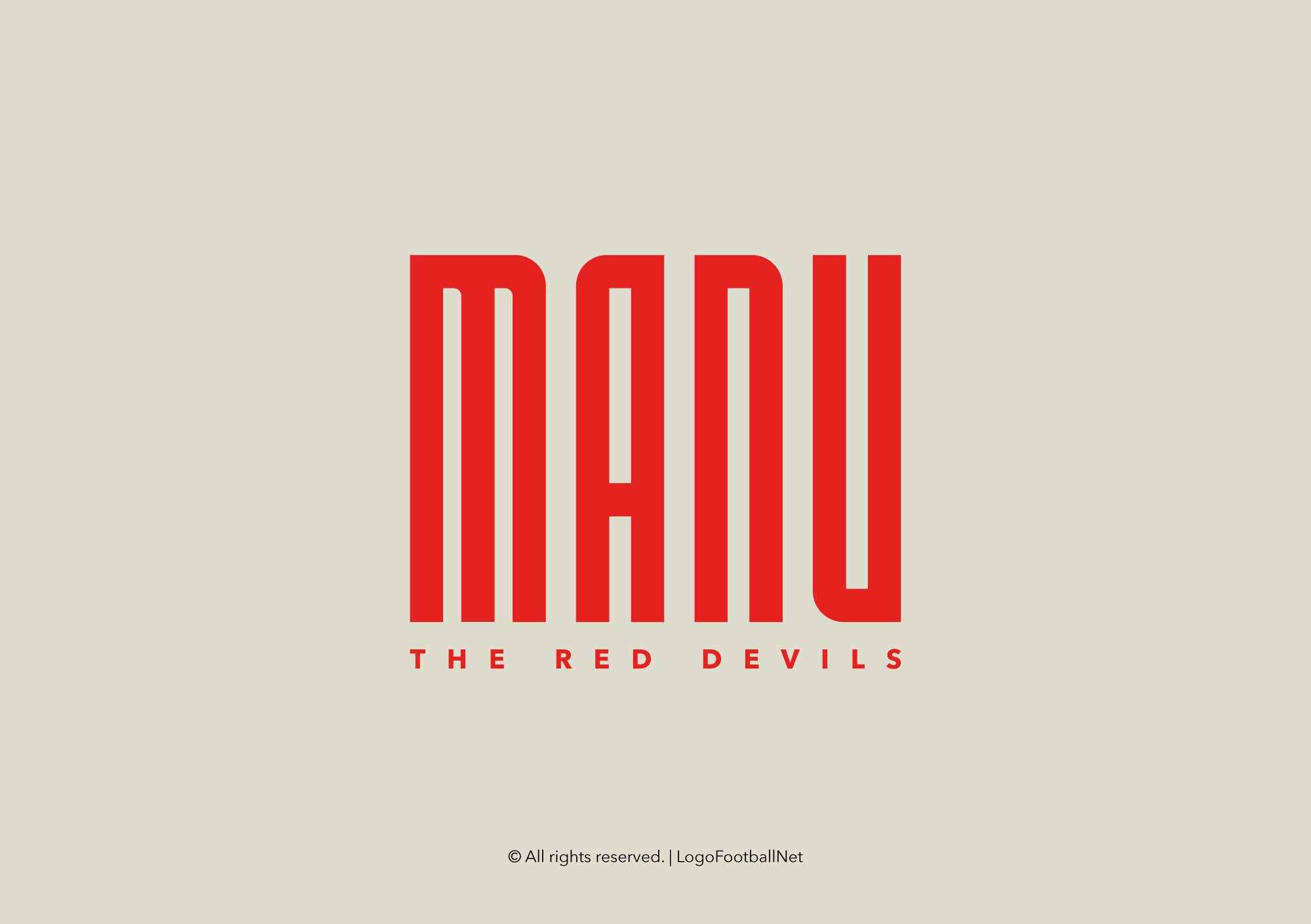 MANU Typographic Text Design for Printing Manchester United | Etsy