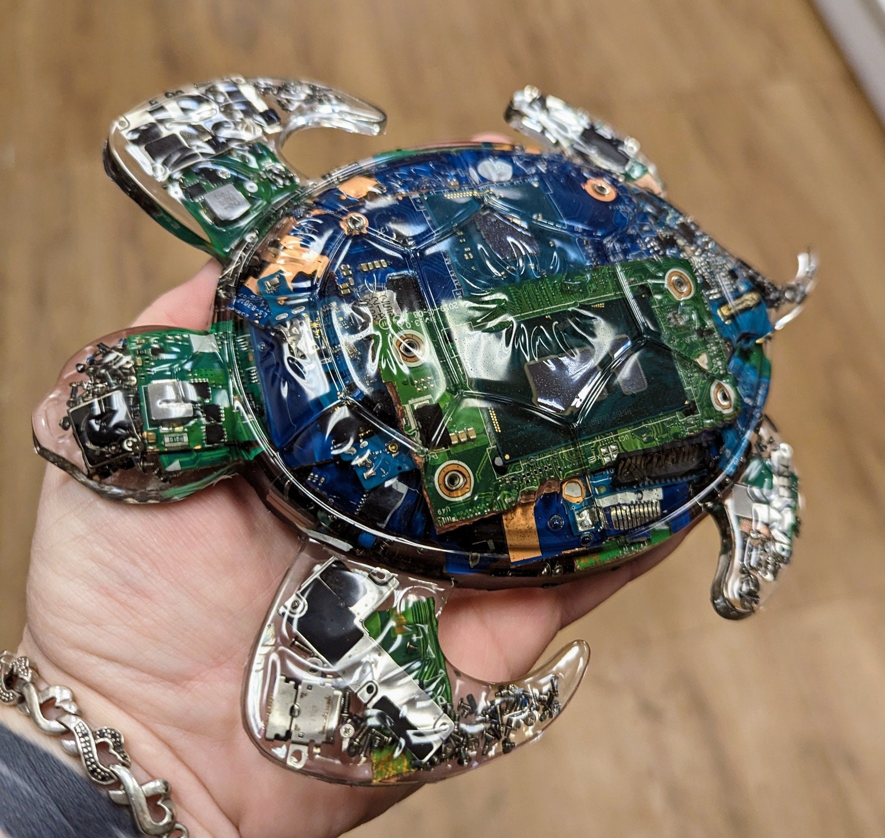 Sea Turtle Made With Computer Motherboards and Resin - Etsy