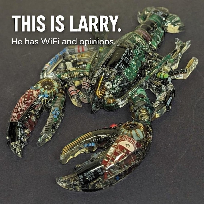 Cyberpunk Lobster Sculpture – Recycled Motherboard Resin Art – Tech ...