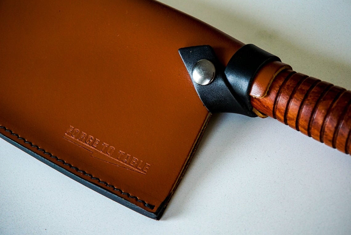 Custom Handmade Damascus Cleaver with Free leather Cover | Etsy