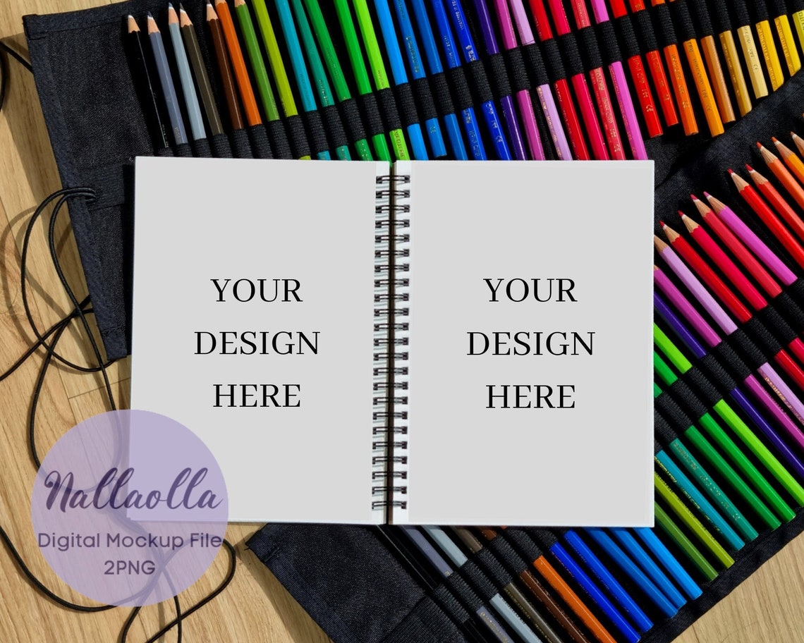 Colored Pencils Mock-up/colorful Mockup/spiral Notebook Mockup/2 ...
