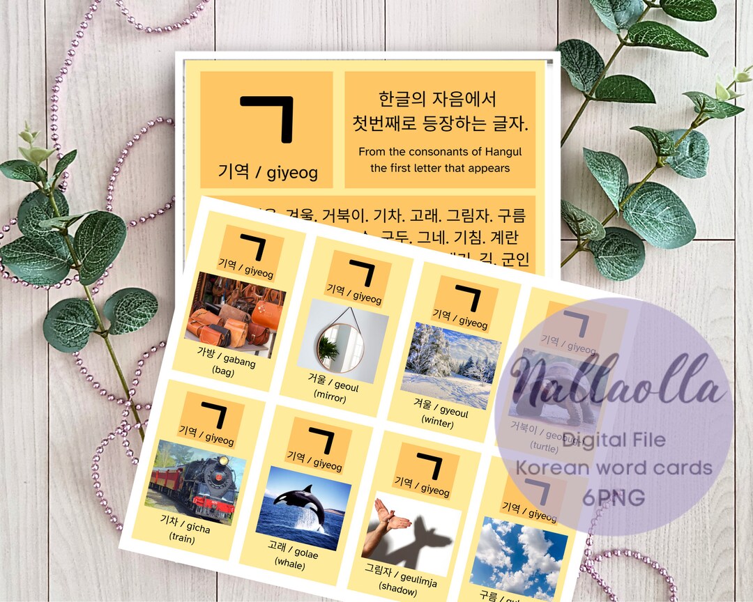 K-pop Hangeul/hangeul Card/hangul Study/6 PNG Files/1 ZIP - Etsy