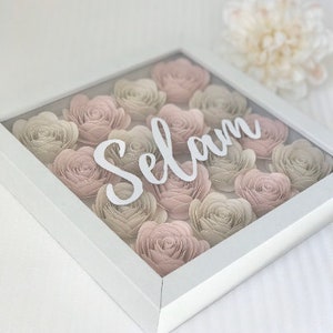 Shadow Box With Roses Personalized With Name - Etsy