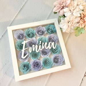 Shadow Box With Roses Personalized With Name - Etsy