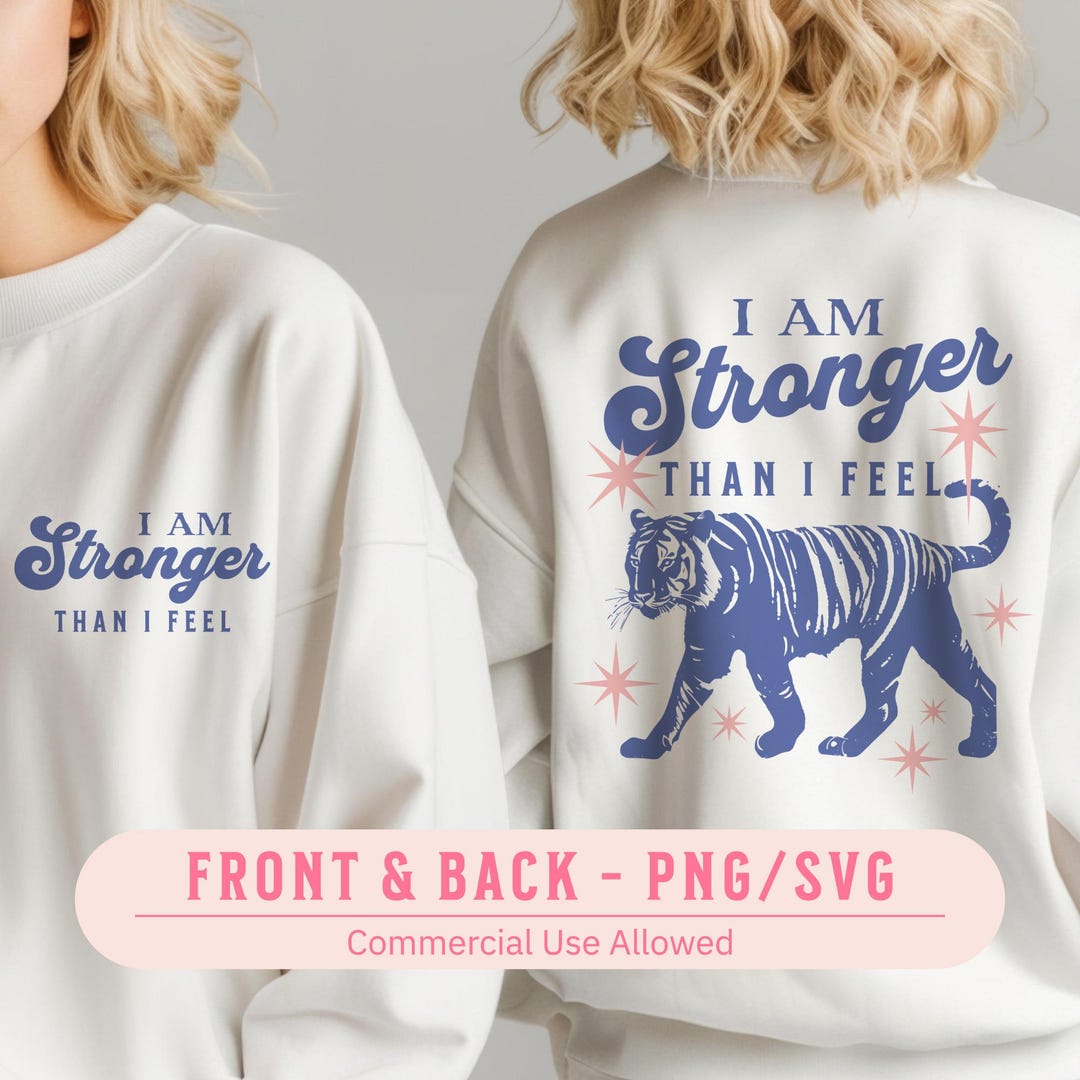 I Am Stronger SVG, PNG, Self Love Svg, Mental Health Shirt, Groovy ...