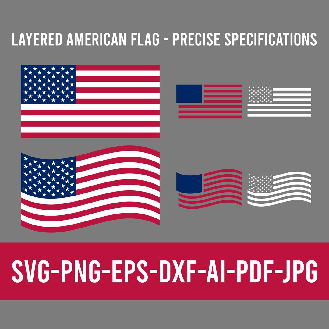 Layered American Flag Svg Precise Specifications, American Flag Png ...