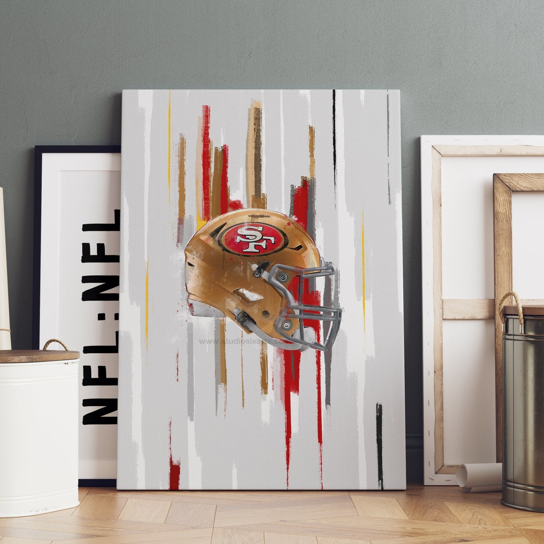 Football Helmet Canvas Art, 49ers Fan Gift Art Ready to Hang Decor - Etsy