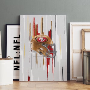 Football Helmet Canvas Art, 49ers Fan Gift Art Ready to Hang Decor - Etsy