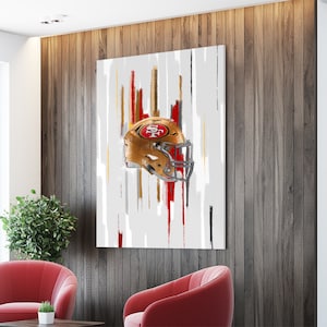Football Helmet Canvas Art, 49ers Fan Gift Art Ready to Hang Decor - Etsy