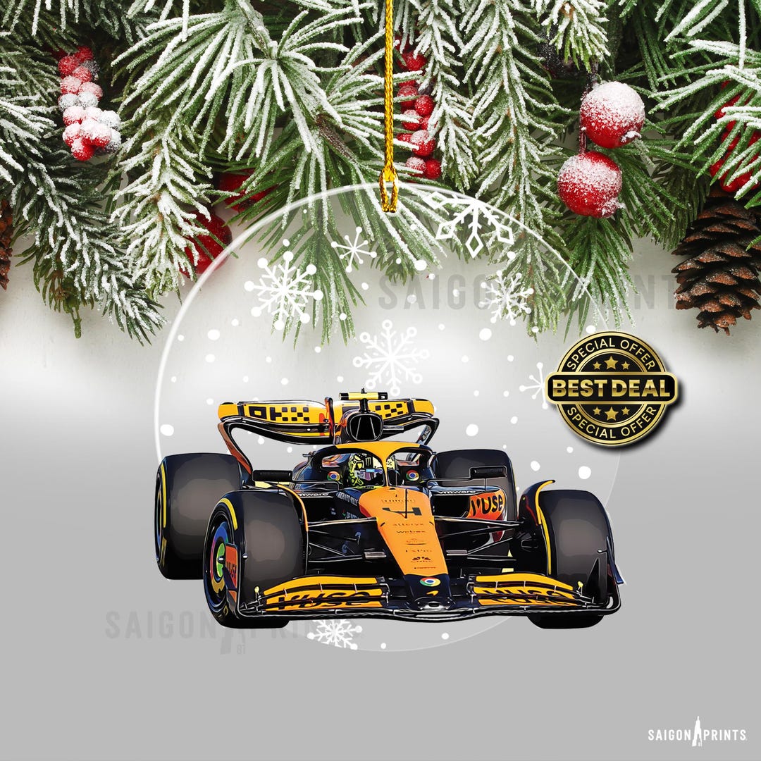 F1 Racing Christmas Ornament, Lando Norris Car Hanging F1 Tree Decor, 3 ...