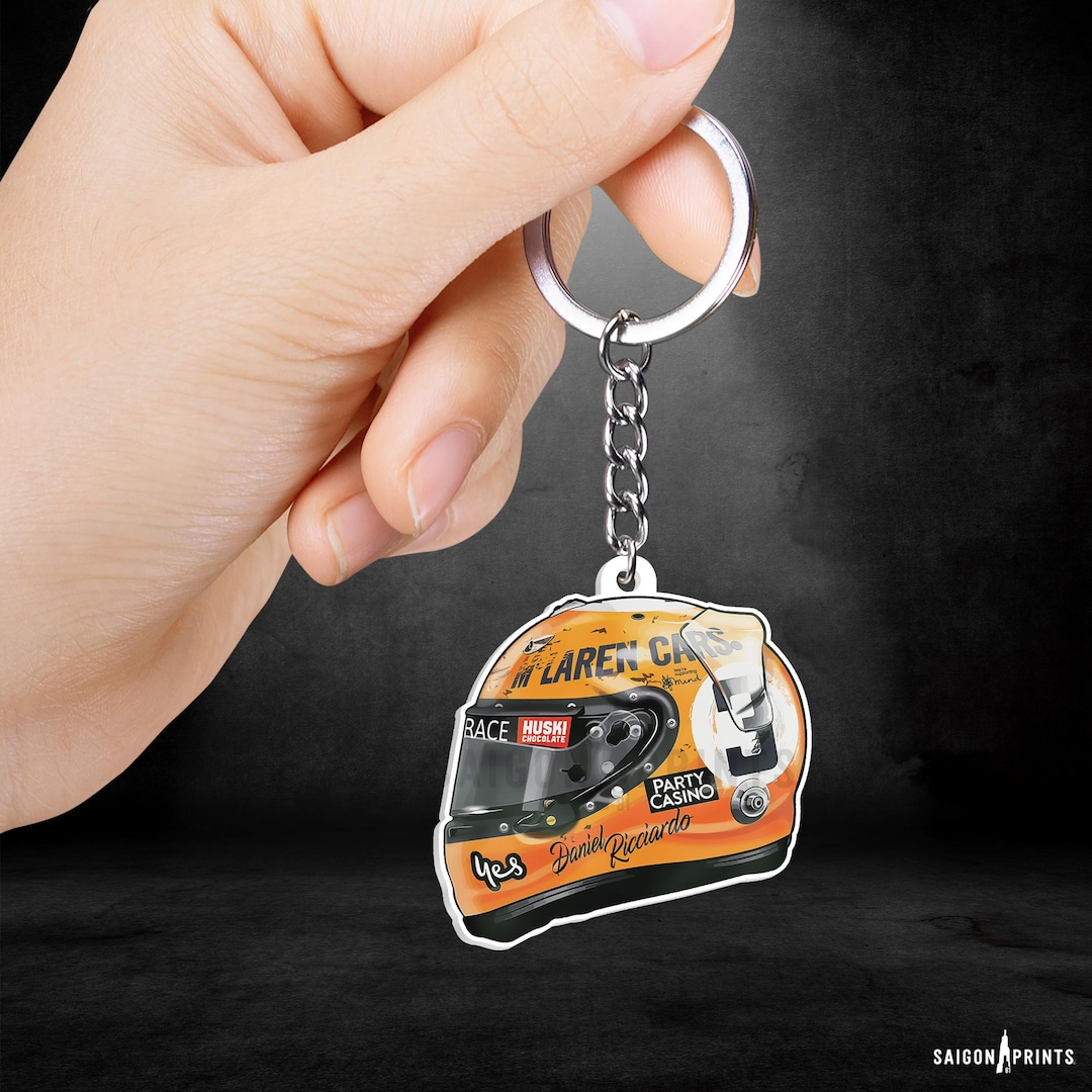 F1 Helmet Charm, Mclaren Team Acrylic Keychain, F1 Fan Ornament Gifts ...