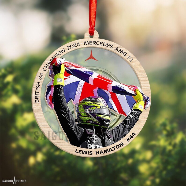 Britishgp F1 Lewis Hamilton Round Ornament, 4" Suncatcher Bauble, 2 ...
