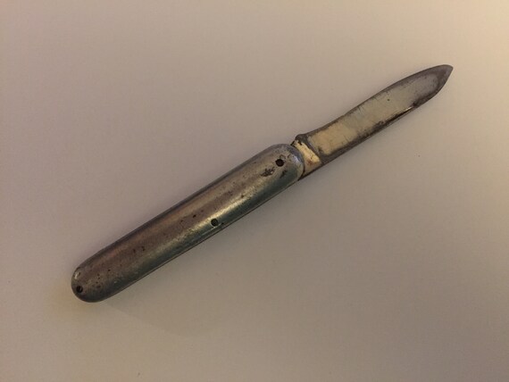 Silver Colored Pocket Knife | Etsy