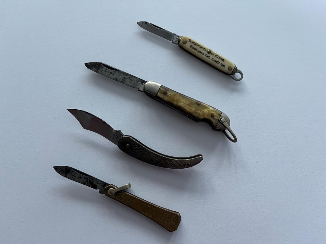 Four Miniature Pocket Knives - Etsy