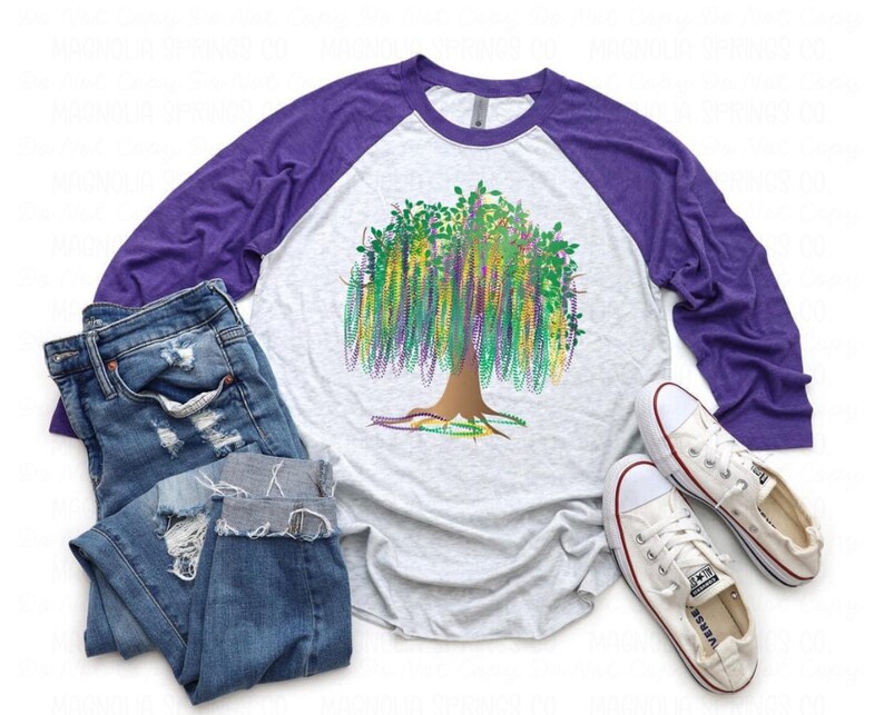 Mardi Gras Bead Tree Shirt Watercolor Mardi Gras Bead Tree - Etsy