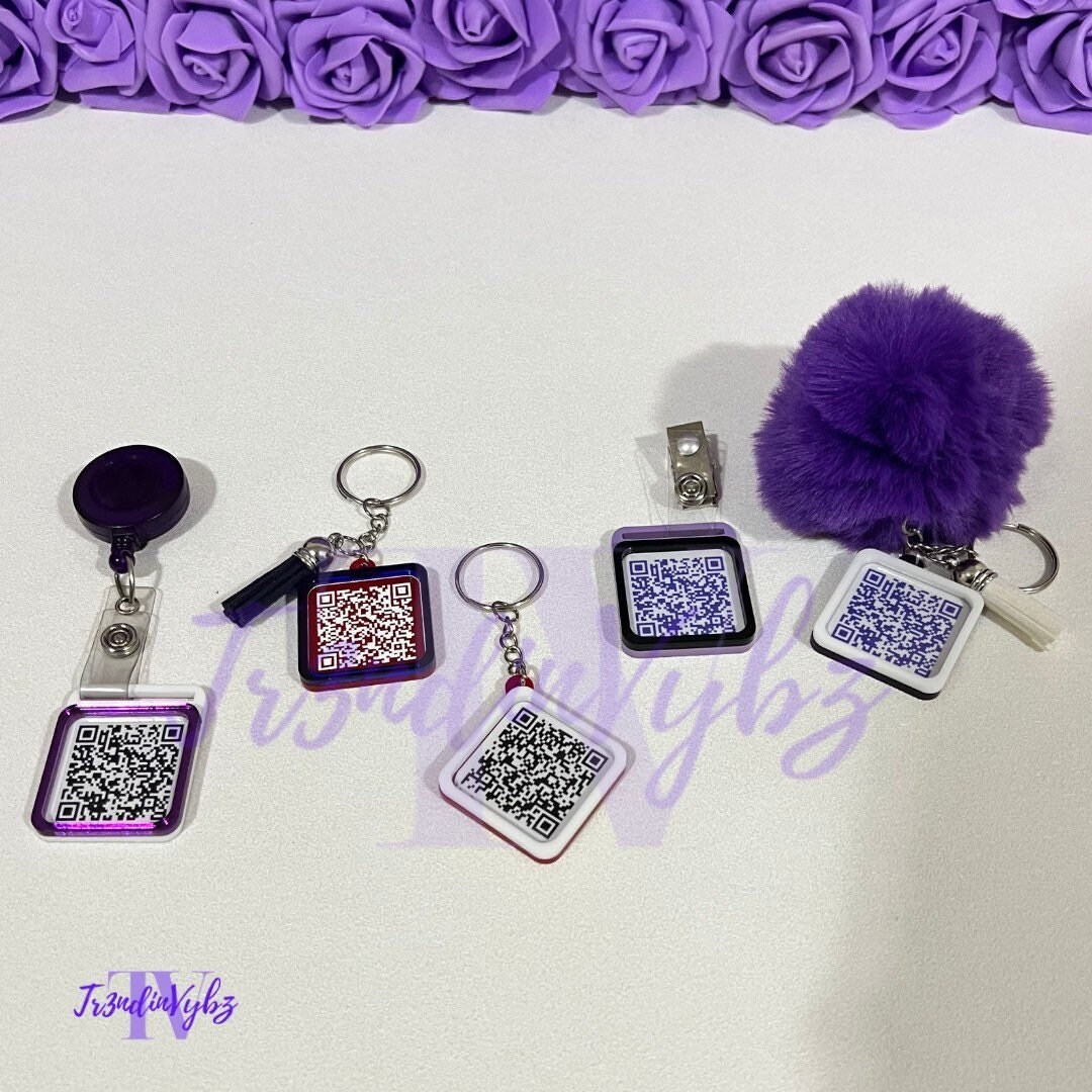 Digital File Download QR Code Keychain Template Acrylic - Etsy