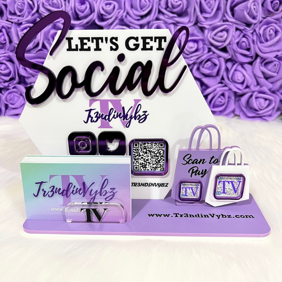Digital Download Social Media Sign Template, QR Code Pay Sign ...