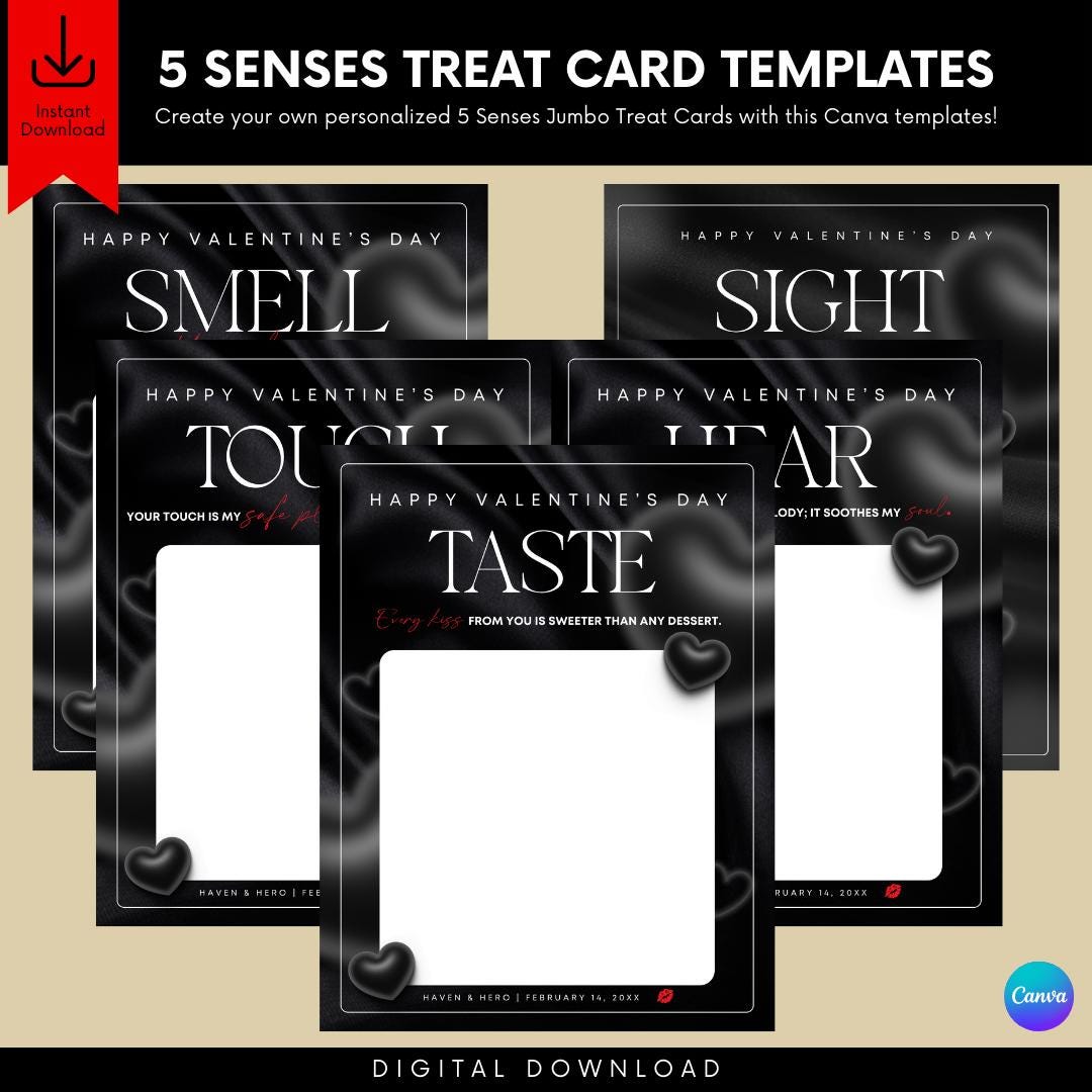 5 Senses Gift Box Template, 5 Senses Jumbo Treat Card Templates, 5 ...