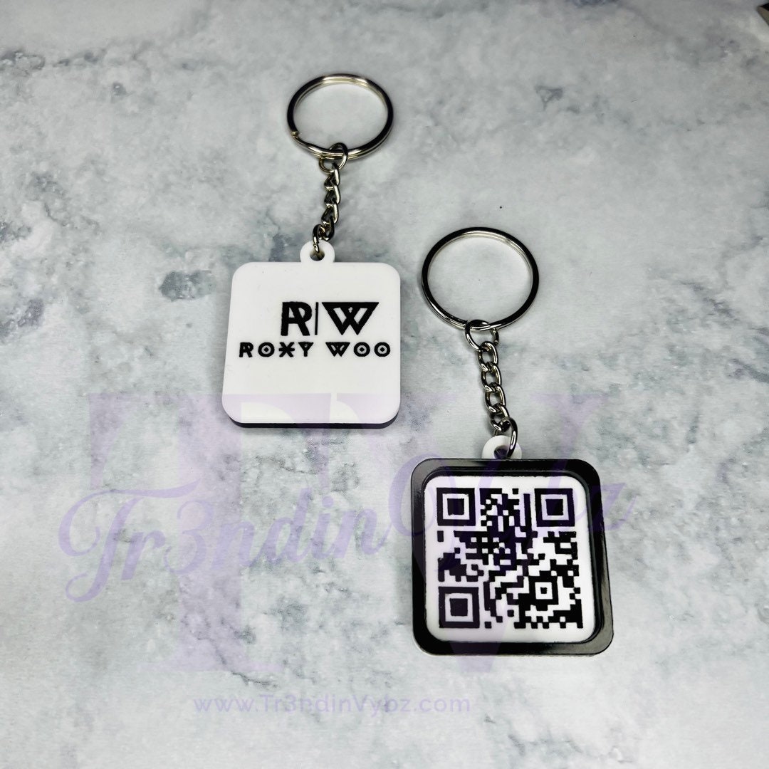 Digital File Download, QR Code Keychain Template, Acrylic Keychain, QR ...