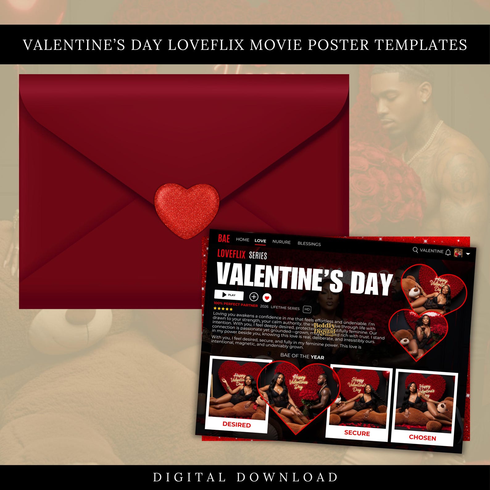 Custom Valentine's Day Movie Poster Template, Valentines Inspired ...