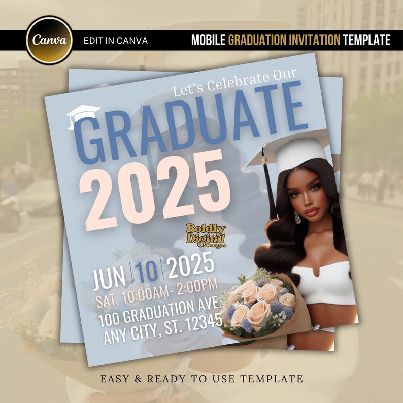 Graduate Celebration Flyer, Graduation Party Invite, Grad Mobile ...