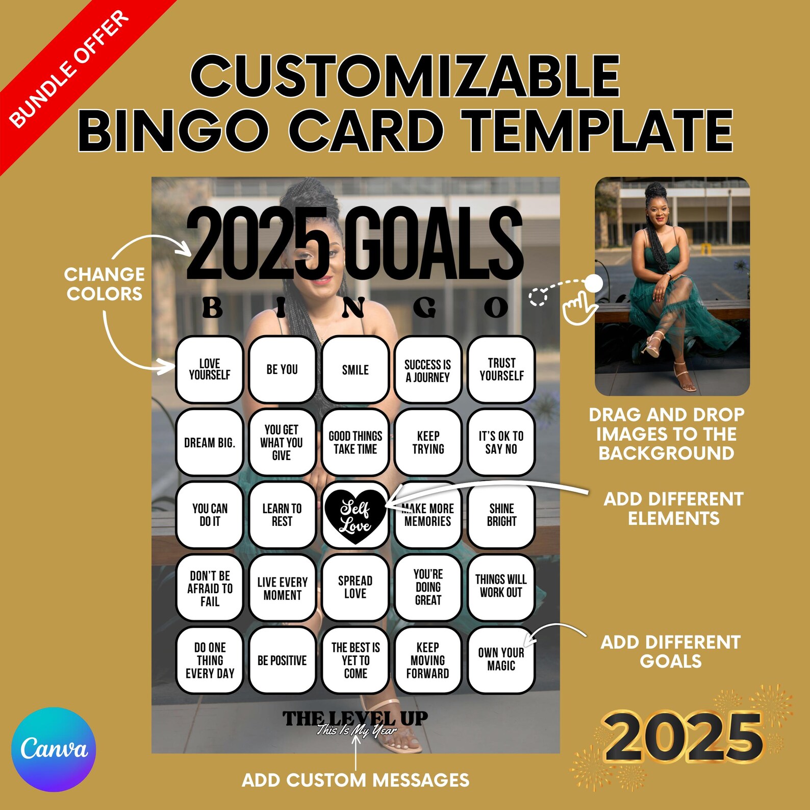 2025 Bingo Card, 2025 Vision Board, New Year Resolution, New Year Goals ...