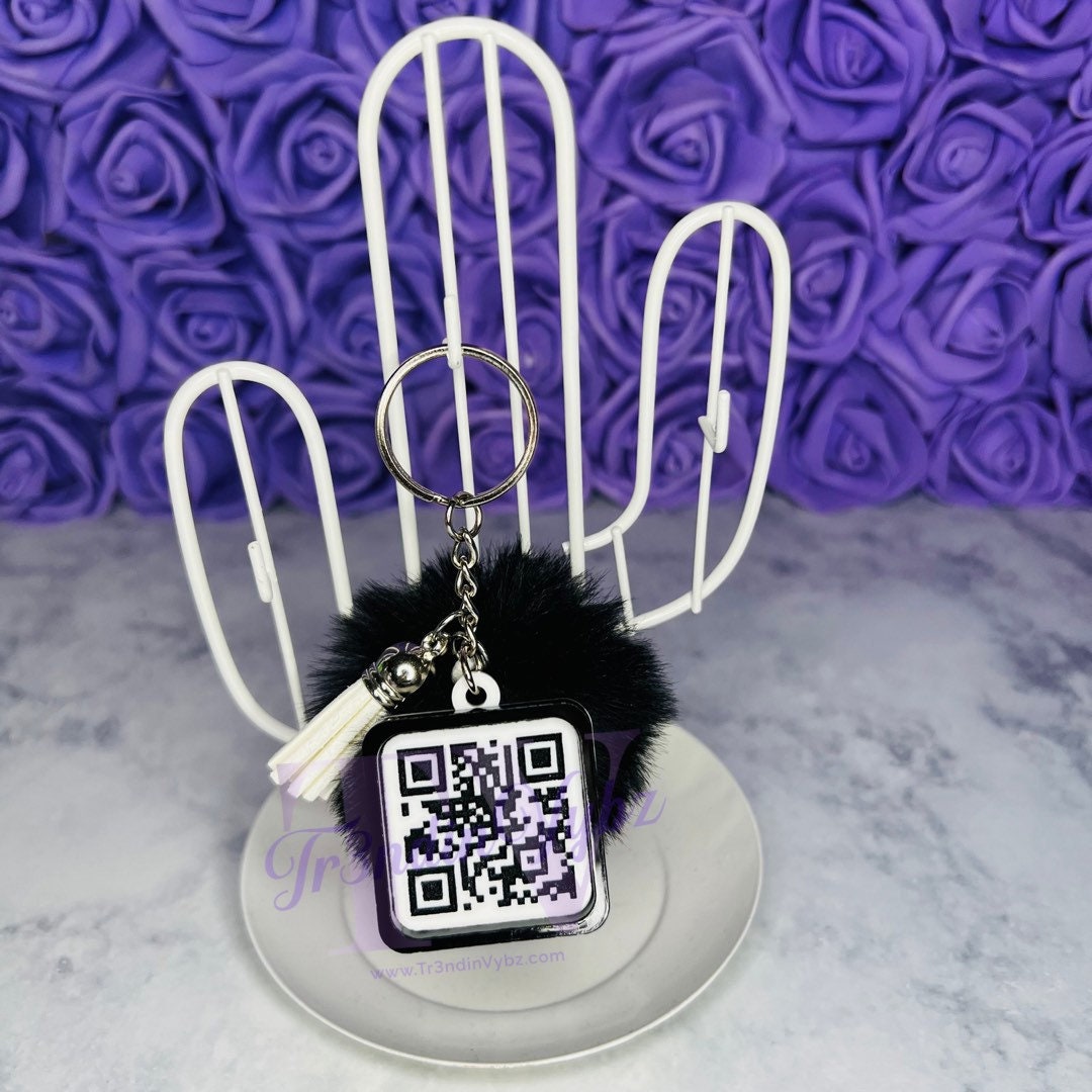 Digital File Download, QR Code Keychain Template, Acrylic Keychain, QR ...