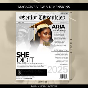 Graduation Magazine Template, 2025 Senior Graduation Magazine Booklet ...