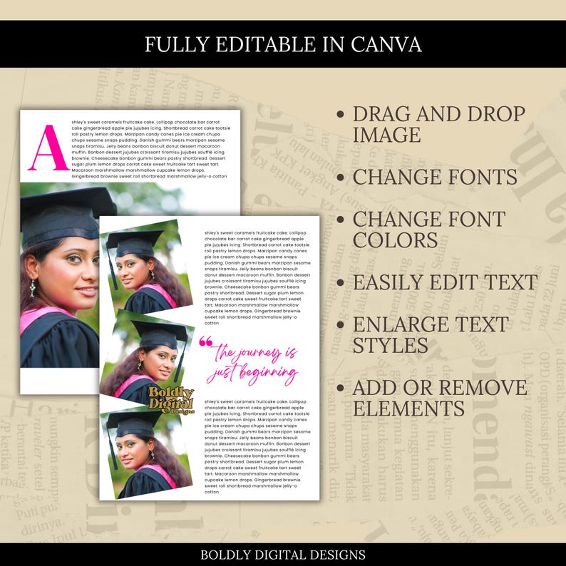 Graduation Magazine Template, 2025 Graduation, Magazine Graduation ...