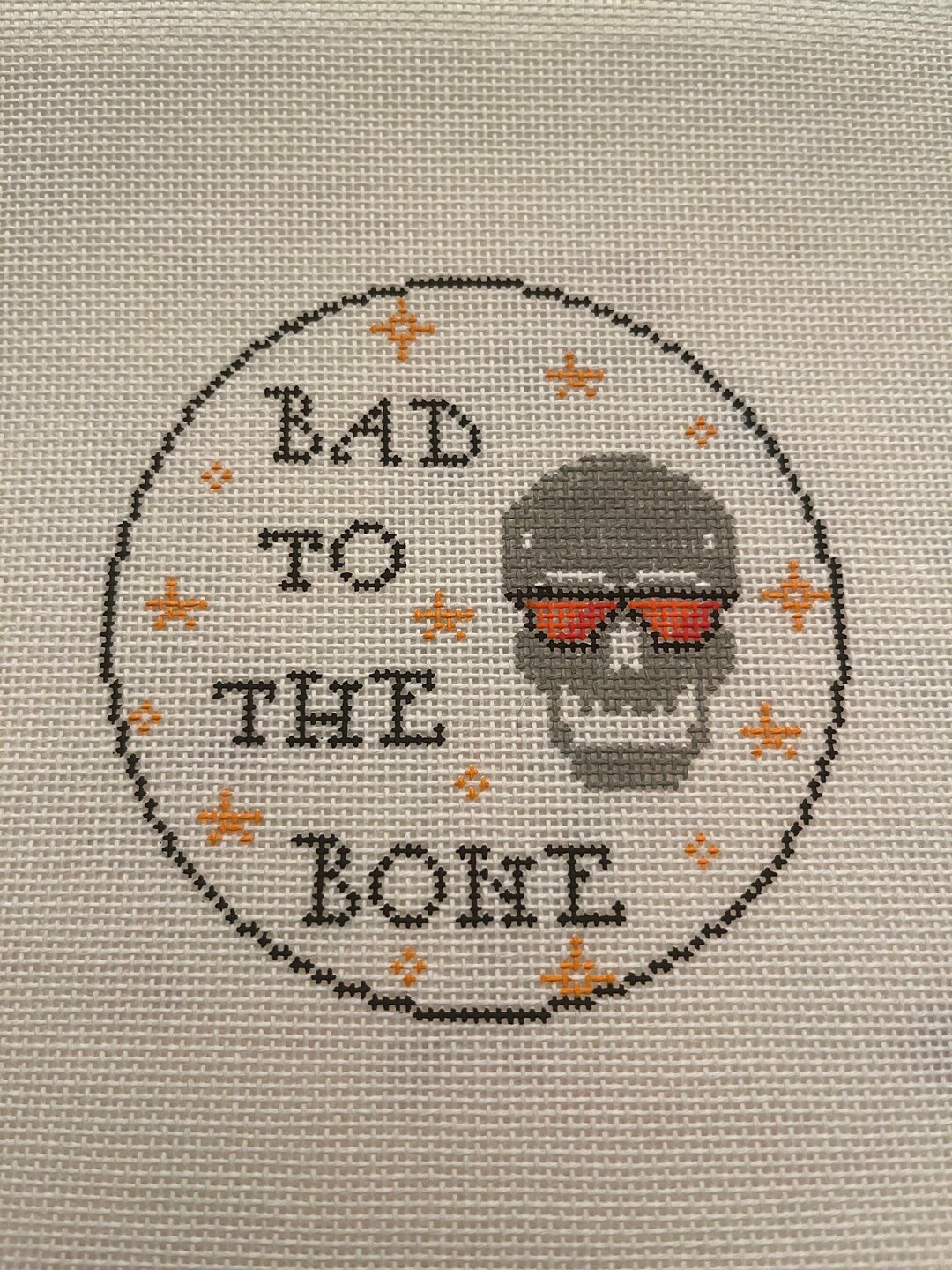 Bad to the Bone" Needlepoint Canvas - Etsy