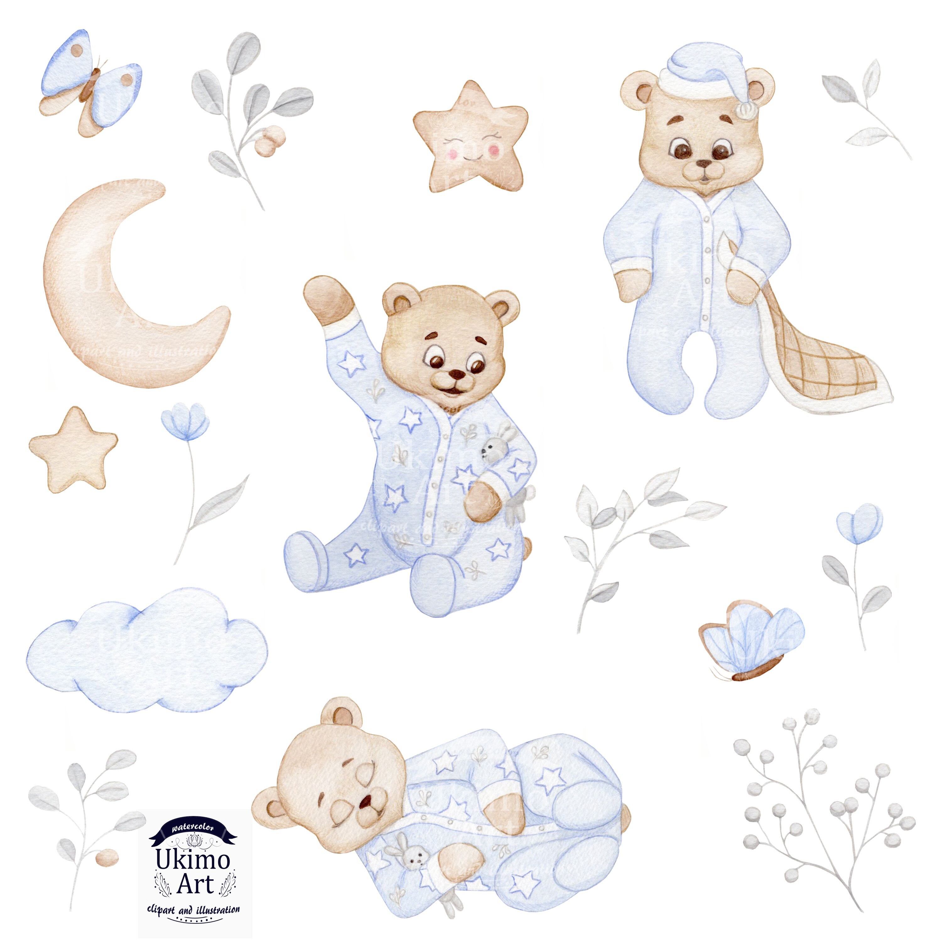 Sweet Dream Watercolor Clipart, Hand Painted. Includes 16 Elements ...