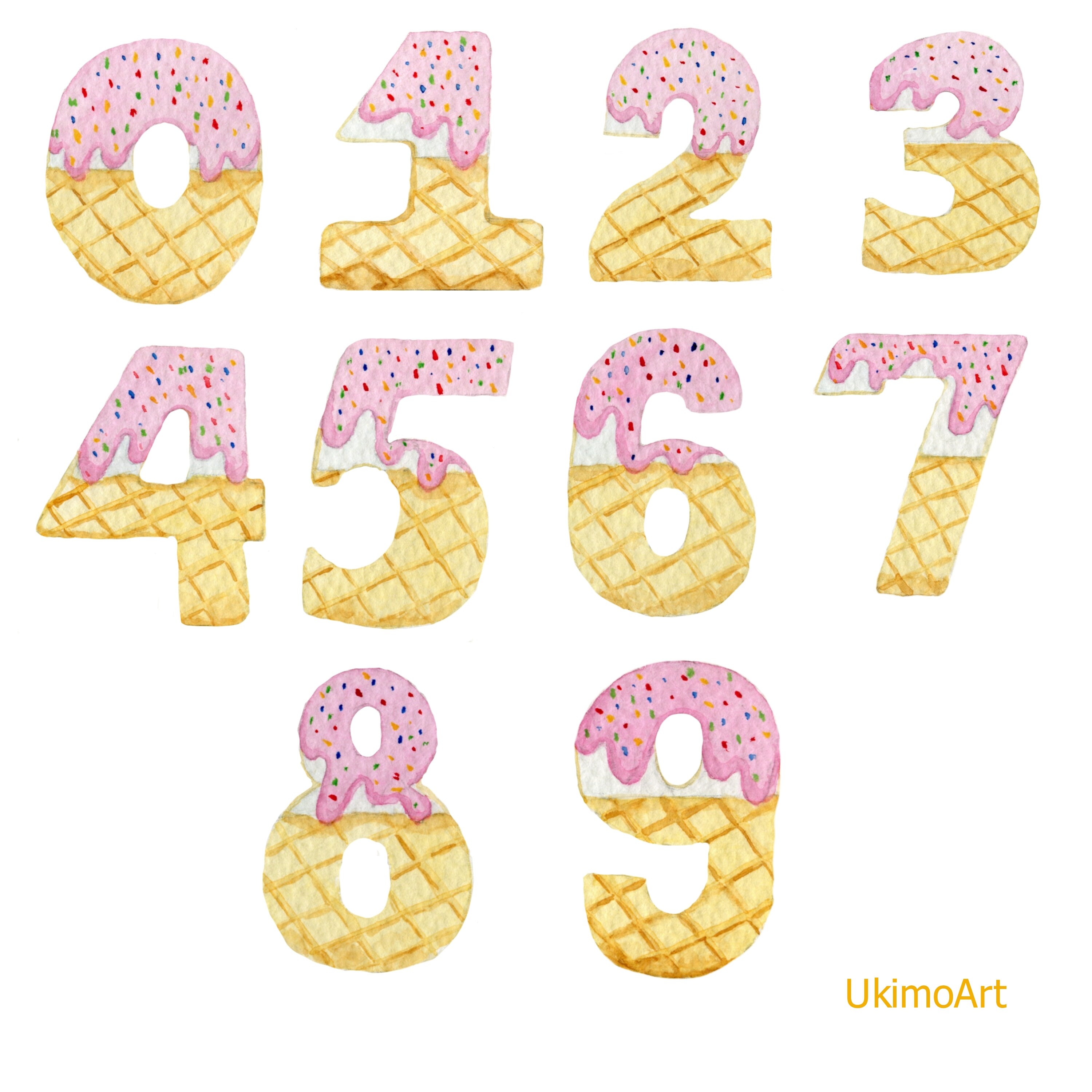 Sweet Collection Watercolor Clipart, Hand Painted, Valentine's Day ...