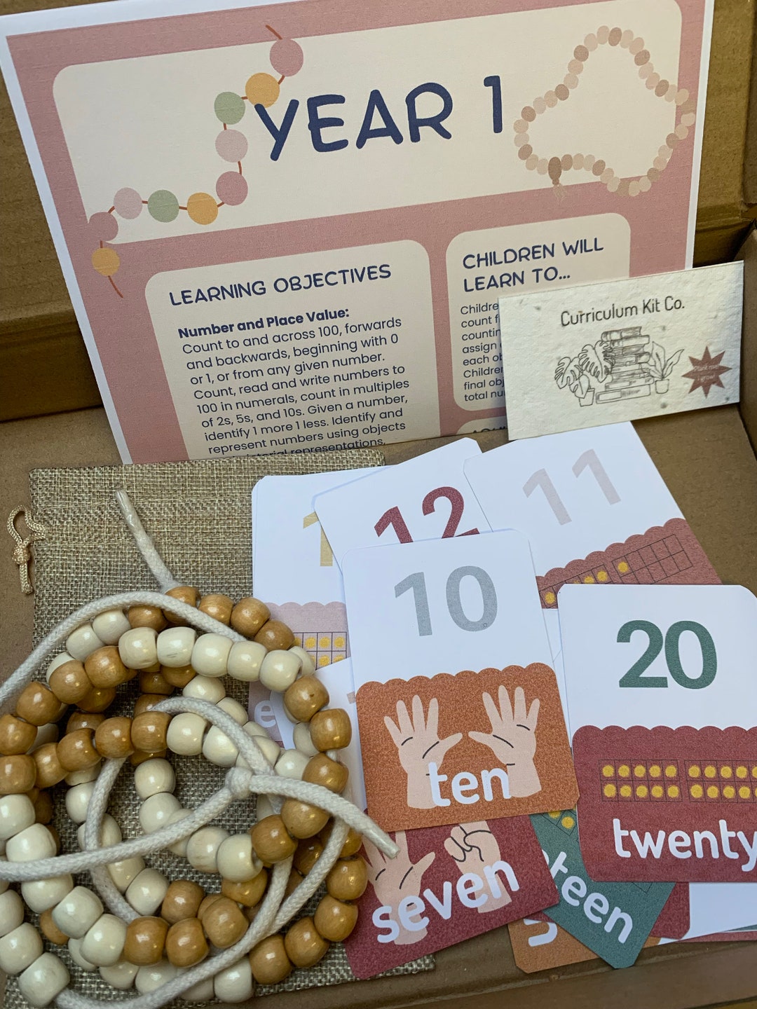 Year 1 Number Bead String 1-100 5s - Etsy