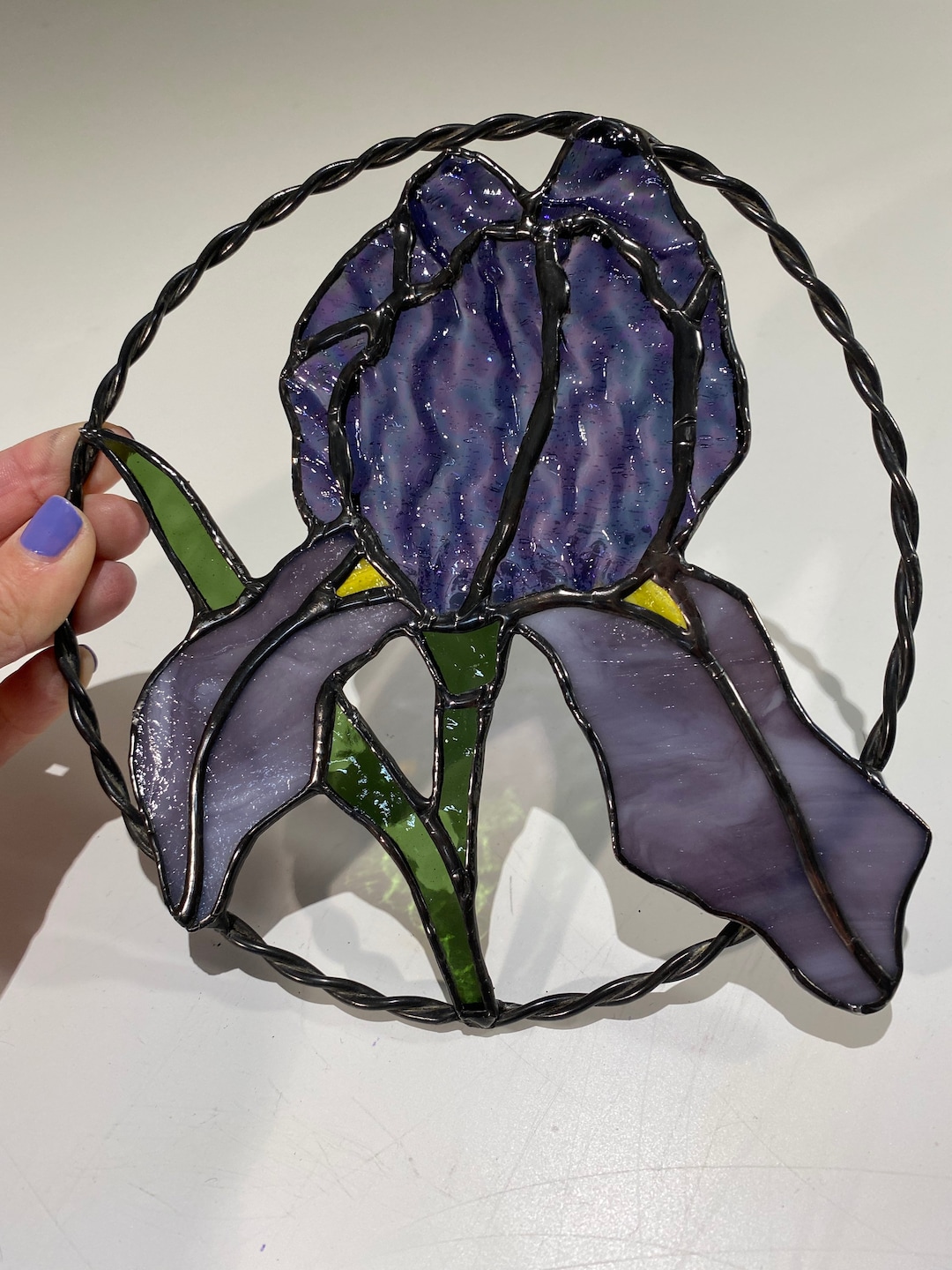 Iris Stained Glass PATTERN for Beginners, Flower for Your Special ...