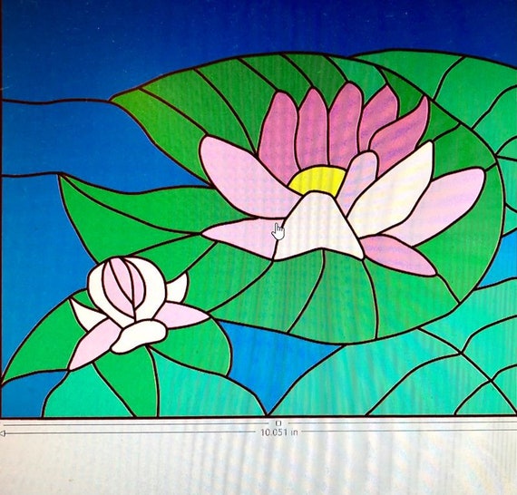 Stained Glass Pattern Water Lillies | Etsy