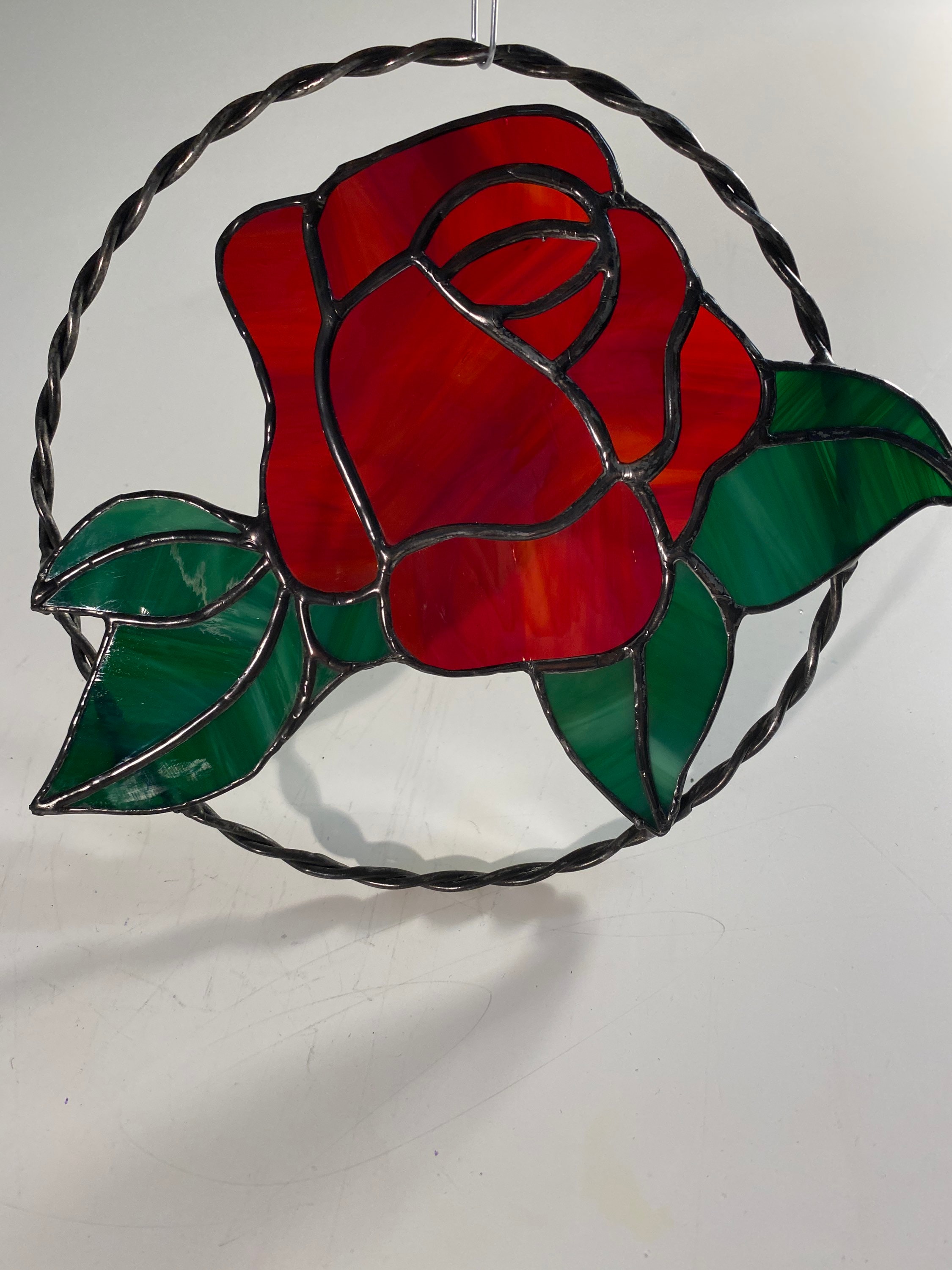 Rose Stained Glass Pattern Etsy