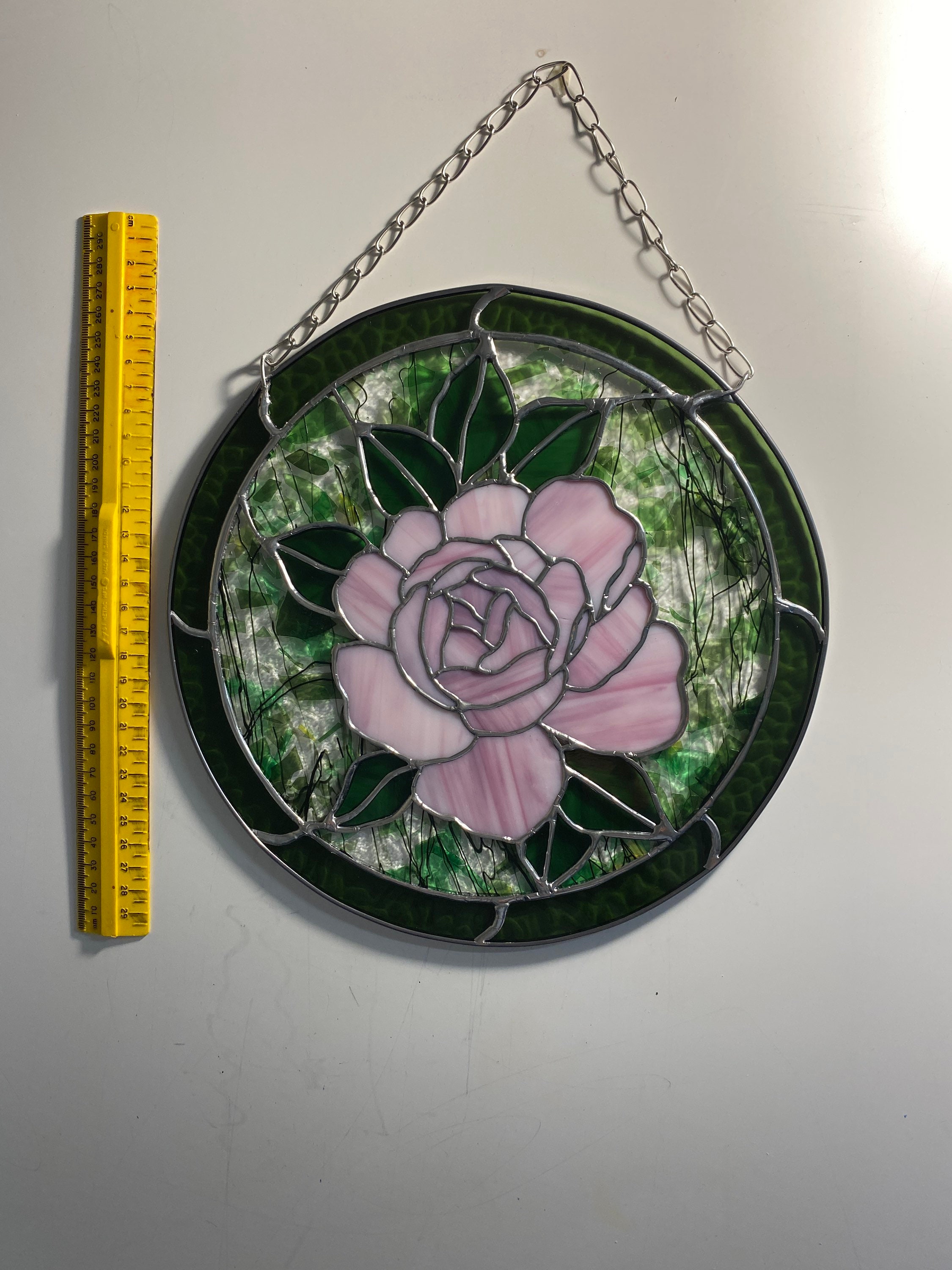 Rose STAINED GLASS PATTERN Mothers Gift Sweetheart Stained - Etsy