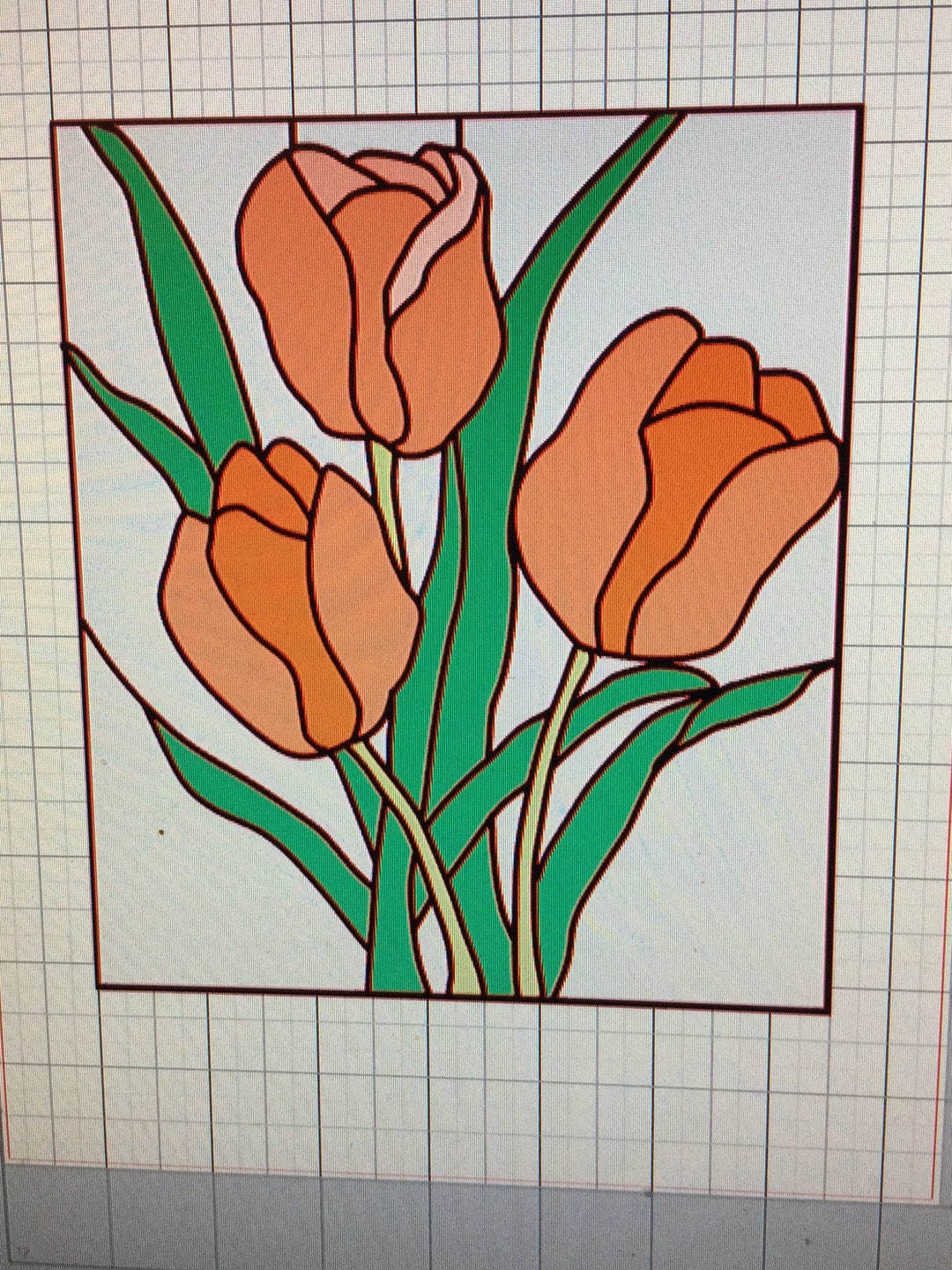 Stained Glass Pattern Tulips, Spring Flowers Decor TULIP Bouquet ...