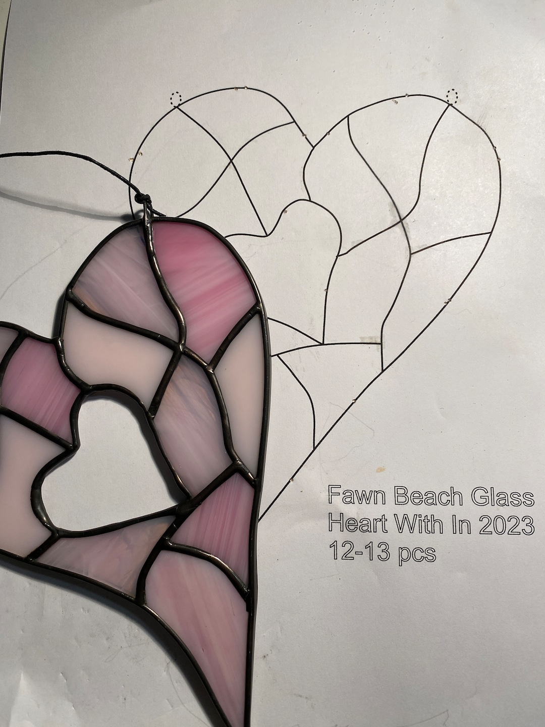 Heart Stained Glass Pattern, VALENTINE or Wedding Stained Glass ...